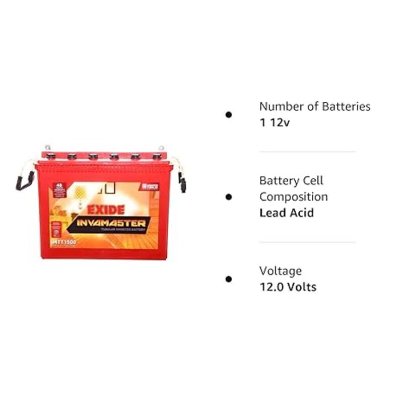 EXIDE 150Ah INVAMASTER IMTT1500 Tubular Inverter Battery (150AH ...